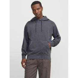 Jack & Jones JACK & JONES Herren Kapuzensweatshirt "JJECHARGE FADED SWEAT HOOD NOOS", grau, Gr. XS, unifarben, angeraute Sweatware, Obermaterial: 100% Baumwolle,