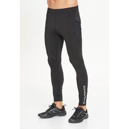 Endurance Herren Lauftights "Kerir", schwarz, Gr. S, unifarben, 88% Polyester, 12% Elasthan, Hosen, mit leichter Kompression