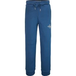 Kinder Sweathose "MONOGRAM LOGO SWEATPANTS", blau, Gr. 6, Calvin Klein Jeans, Sweatware, Obermaterial: 100% Baumwolle, Hosen, für Kinder bis 16 Jahre