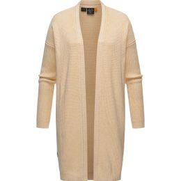 Ragwear Damen Strickjacke "Nadina", beige, Basic, Gr. L, Strick, Obermaterial: 60% Baumwolle, 40% Polyacryl, Strickjacken, Schicker Damen Cardigan in