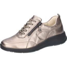 Waldläufer WALDLÄUFER Damen Sneaker "KALEA", Gr. 3,5, braun, Leder, metallic, Schuhe, Komfortschuh, Halbschuh, Schnürschuh mit Reißverschlüssen, K-Weite