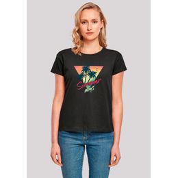 F4NT4STIC Damen T-Shirt "California Palmen Retro", schwarz, Gr. M, Obermaterial: 100% Baumwolle, Shirts, Premium Qualit&auml;t