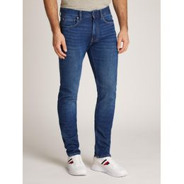 Tommy Hilfiger Herren Slim-fit-Jeans "SLIM BLEECKER PSTR TEXAS INDIGO", blau, Gr. 38, unifarben, Denim/Jeans, Obermaterial: 95% Baumwolle, 3%