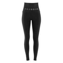 WINSHAPE Damen Leggings "HWL112C-silberne 7 Chakras", schwarz, Gr. XXL, 85% Polyester, 15% Elasthan, Hosen, Bauch-Weg-Effekt durch High Waist-Bund