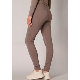 Base Level Damen Treggings, grau, Gr. 44, unifarben, Web, Obermaterial: 65% Viskose, 30% Nylon, 5% Elasthan, Hosen, mit elastischem Bund und Viskose