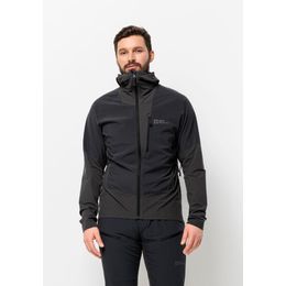 Jack Wolfskin Herren Softshelljacke "ALPSPITZE HOODY M", grau, Gr. L, 1. OBERSTOFF 87% POLYESTER, 13% ELASTHAN 2. OBERSTOFF 90% POLYAMID, 10%