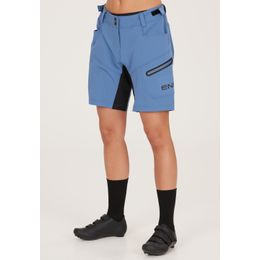 Endurance Damen Radhose "Jamilla W 2 in 1 Shorts", blau, Gr. 42, unifarben, 92% Polyester, 8% Elasthan, Hosen, mit herausnehmbarer Innen-Tights