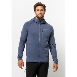 Jack Wolfskin Herren Fleecejacke "KOLBENBERG HOODED FZ M", blau, Gr. XXL, OBERSTOFF: 95% POLYESTER, 5% ELASTHAN; Futter: 100% POLYESTER, Jacken