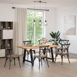 vidaXL Esstisch Hellbraun 180x90x74 cm Massivholz Eiche Rechteckig