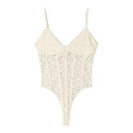 Bershka Body Damen Größe XS ecru