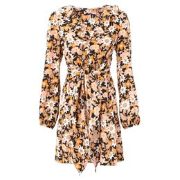 Traffic People Kleid 'Trope' Damen Gr&ouml;&szlig;e 42 hellbeige / goldgelb / rosa / schwarz Winterkleid