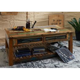 Couchtisch Altholz 140x80x55 mehrfarbig lackiert NATURE OF SPIRIT #108