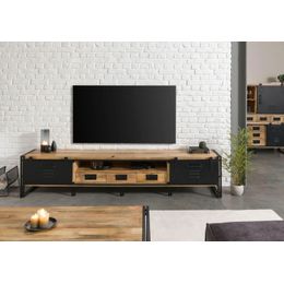 TV-Board Mango 260x45x55 natur klar lackiert / Metall schwarz BLACKBURN #553