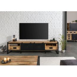 TV-Board Mango 240x45x55 natur klar lackiert / Metall schwarz BLACKBURN #555