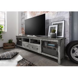 TV-Board Mango 220x40x60 grau lackiert HEAVY INDUSTRY #135
