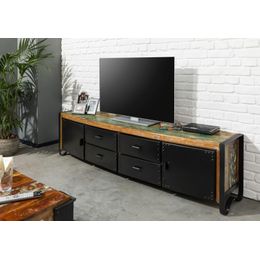 TV-Board Altholz 208x43x55 mehrfarbig lackiert INDUSTRIAL #106