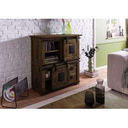 Highboard Mango 90x45x100 braun lackiert RAILWAY #4005