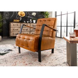 Sessel Echtleder 64x76x83 cognac IRON LABEL #13