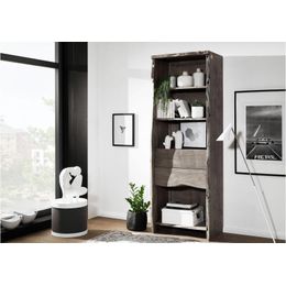 Regal Akazie 71x45x204 grau lackiert PURE ACACIA #409