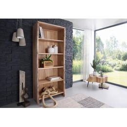 Regal Akazie 81x45x204 natur lackiert PURE ACACIA #106