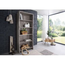 Regal Akazie 81x45x204 grau lackiert PURE ACACIA #408