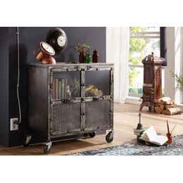 Sideboard Mango 90x40x90 grau lackiert HEAVY INDUSTRY #114