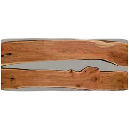 Esstisch Akazie mit Epoxidharz 240x100x76 natur lackiert / Epoxid grau Baumkanten-Optik EPOXY Unikat #4