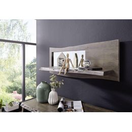 Wandregal Akazie 101x22x38 grau lackiert PURE ACACIA #907
