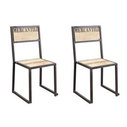 Stuhl Mango 45x46x92 natur bedruckt FACTORY #109, 2er Set