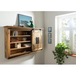 Wandregal Mango 130x25x80 natur lackiert RAILWAY #158