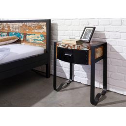 Nachttisch Altholz 50x40x60 mehrfarbig lackiert INDUSTRIAL #11