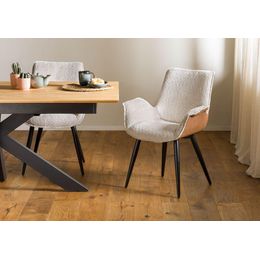 Polsterstuhl Stahlgestell 66x62x86 beige / braun ELLA #100