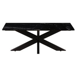 Couchtisch 120x60x45 Marmor schwarz / Kreuzgestell Eisen schwarz BARCELONA #414