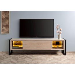 Lowboard Akazie / Altholz 220x40x60 natur lackiert DENVER #117