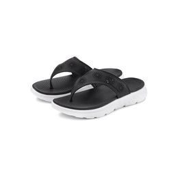 VIVANCE BY LASCANA Zehentrenner 'Badeschuhe, Badelatsche, Flip Flop, Sommerschuh,' schwarz Gr. 40 f&uuml;r Damen. Mit Lederimitateins&auml;tze