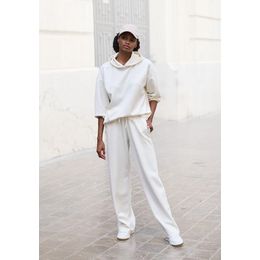 Copenhagen Studios Kapuzenpullover 'CopenhagenAthleisure' wollwei&szlig; Gr. 40/42 f&uuml;r Damen. Mit Logodruck. Bequem. Nachhaltig.