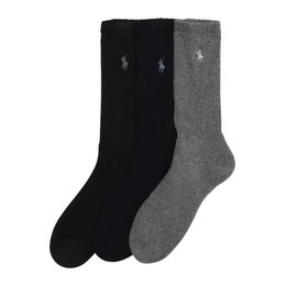 Polo Ralph Lauren Wäsche 'CREW W/PP-CREW-3 PACK' Herren Größe 41/46 blau / grau / schwarz