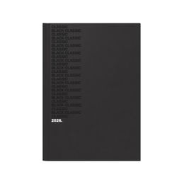 Brunnen Buchkalender 795 Black Classic A5 1 Tag/Seite Balacron schwarz 2026 | Gr.: onesize