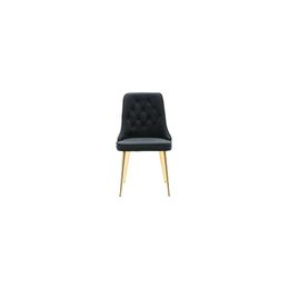 ebuy24 Esszimmerstuhl VelvetDeluxe Schwarz 2er Set | Gr.: onesize