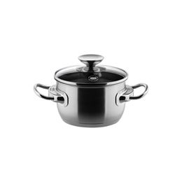 Berndes Kochtopf mit Glasdeckel aus Edelstahl - Injoy PFAS-frei in poliert | Gr.: 16 cm
