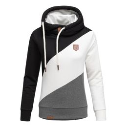 REPUBLIX Kapuzenpullover MAYA in Schwarz/Wei&szlig;/Anthrazit | Gr.: S