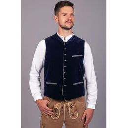 Edelnice Trachten Weste Ludwig Samt Blau in blau | Gr.: 58