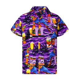 King Kameha Shirt 'Parrot Beer' male Purple size XL
