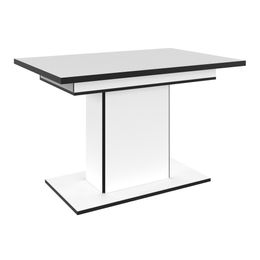 Esstisch Hela "Ariana Bestseller, Tisch, Küchentisch, Auszugstisch", schwarz-weiß (weiß, schwarz, weiß, schwarz, weiß, schwarz), B:120cm H:76cm T:80cm, Tische, durch innenliegende Einlegeplatten ausziehbar 120-160 cm