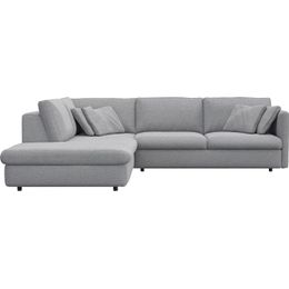 Ecksofa FLEXLUX "Lovane, elegant und zeitlos, bequem, L-Form", grau (sophisto grau), B:295cm H:84cm T:272cm, 100% Polyester, Sofas, Ecksofa, Weich & anschmiegsam, gro&szlig;e Sitztiefe auf Kaltschaum, Dekokissen inkl.