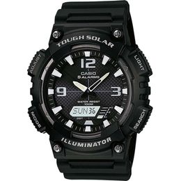 Chronograph, schwarz, CASIO TIMELESS COLLECTION, Armbanduhren, Herren, Solaruhr,Quarzuhr,Armbanduhr, Herrenuhr,Digitaluhr, bis 10bar wasserd.