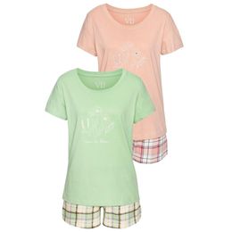 Vivance Short Pajama Set female Green, Orange size 36/38