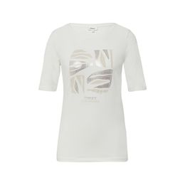 s.Oliver T-Shirt Damen Gr&ouml;&szlig;e XS beige / wei&szlig;
