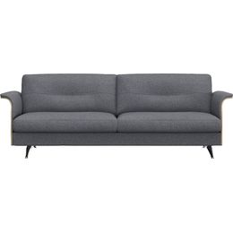 3-Sitzer FLEXLUX "Glow, super bequem durch hochwertigem Sitzaufbau mit Federkern", blau (navy blau), B:224cm H:81cm T:91cm, 62% Polyester/17%Baumwolle/14%Viscose/7%Leinen, Sofas, Modernes skandinavisches Design