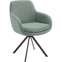 Esszimmerstuhl Musterring "Tavia", blau (aqua, eisen schwarz), B:62cm H:86cm T:66cm, Stühle, Stativgestell Eisen schwarz, Drehfunktion optional, diverse Farben